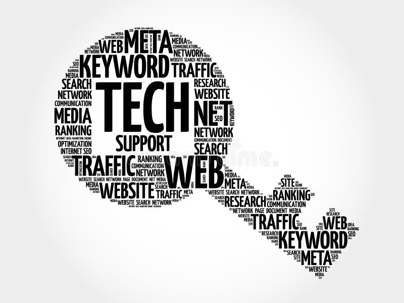 Tech Support Key Word Cloud Stock Illustration - Illustration of object ...