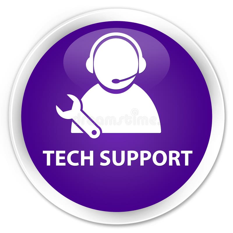 Tech Support Premium Purple Round Button Stock Illustration ...