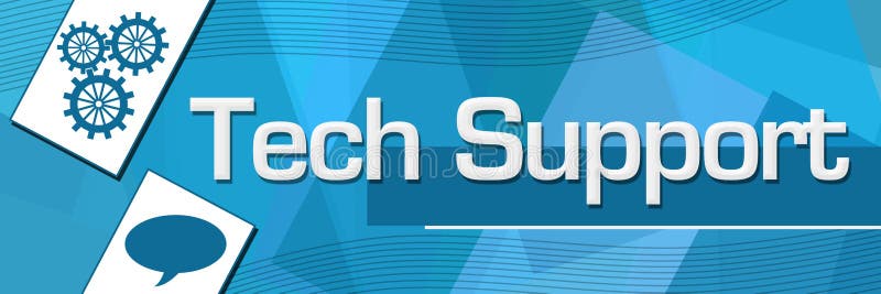 Tech Support Random Shapes Blue Background Stock Illustration ...