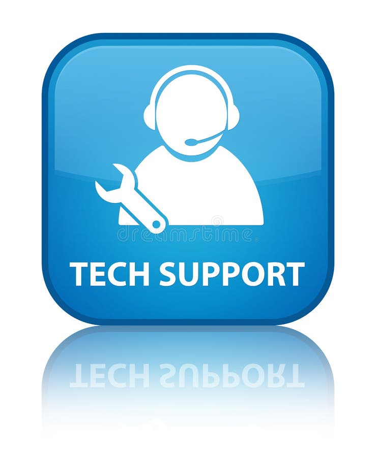 Tech Support Special Cyan Blue Square Button Stock Illustration ...