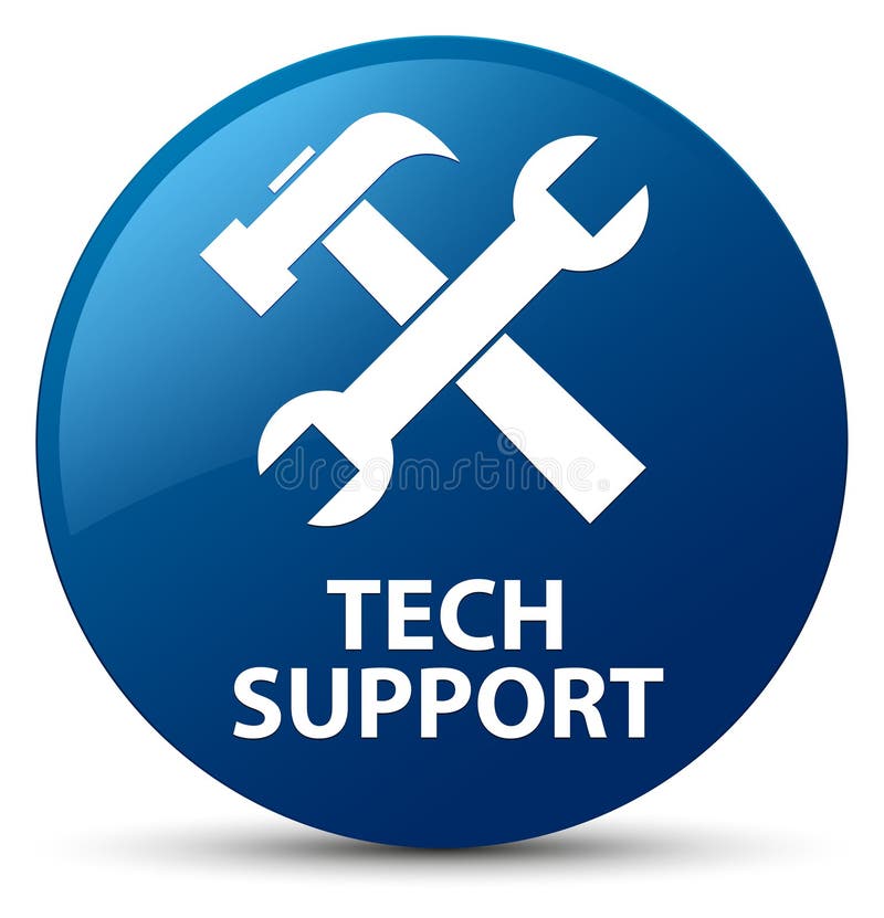 Tech Support (tools Icon) Blue Round Button Stock Illustration ...