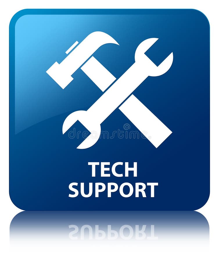 Tech Support (tools Icon) Blue Square Button Stock Illustration ...