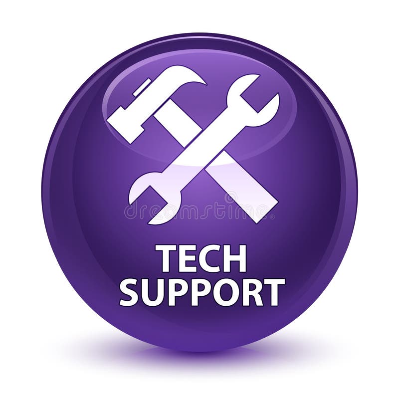 Tech Support (tools Icon) Glassy Purple Round Button Stock Illustration ...