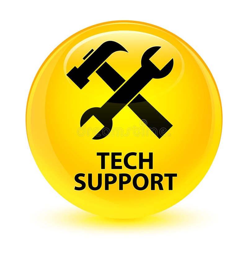 Tech Support (tools Icon) Glassy Yellow Round Button Stock Illustration ...