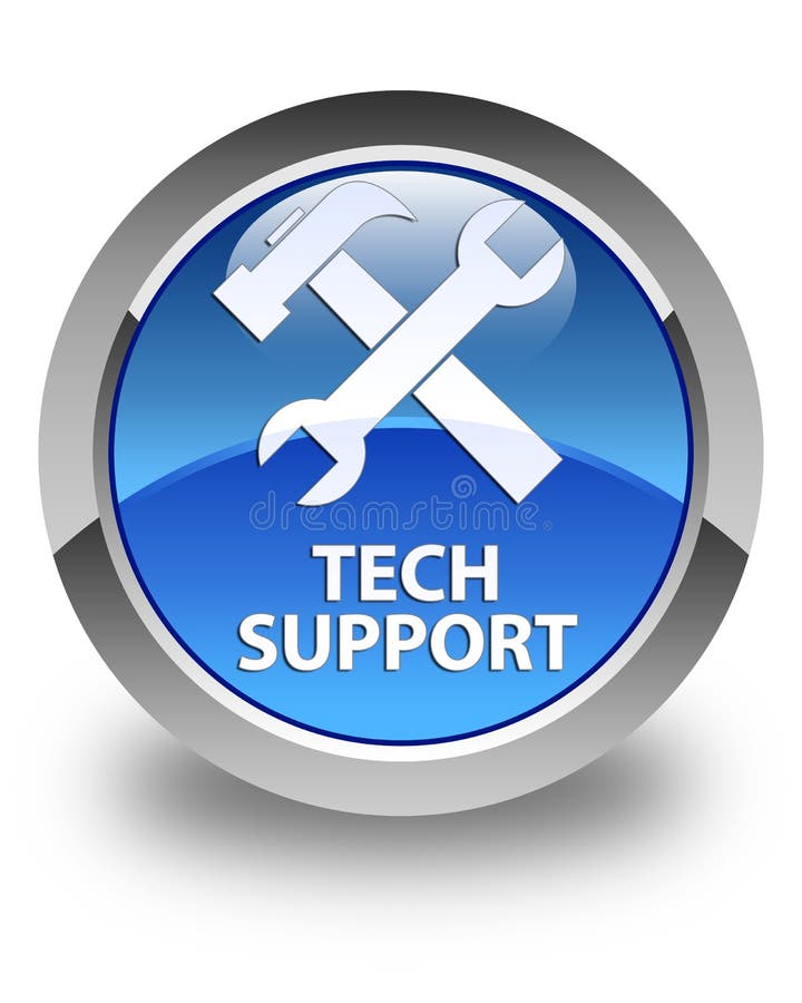 Tech Support (tools Icon) Glossy Blue Round Button Stock Illustration ...