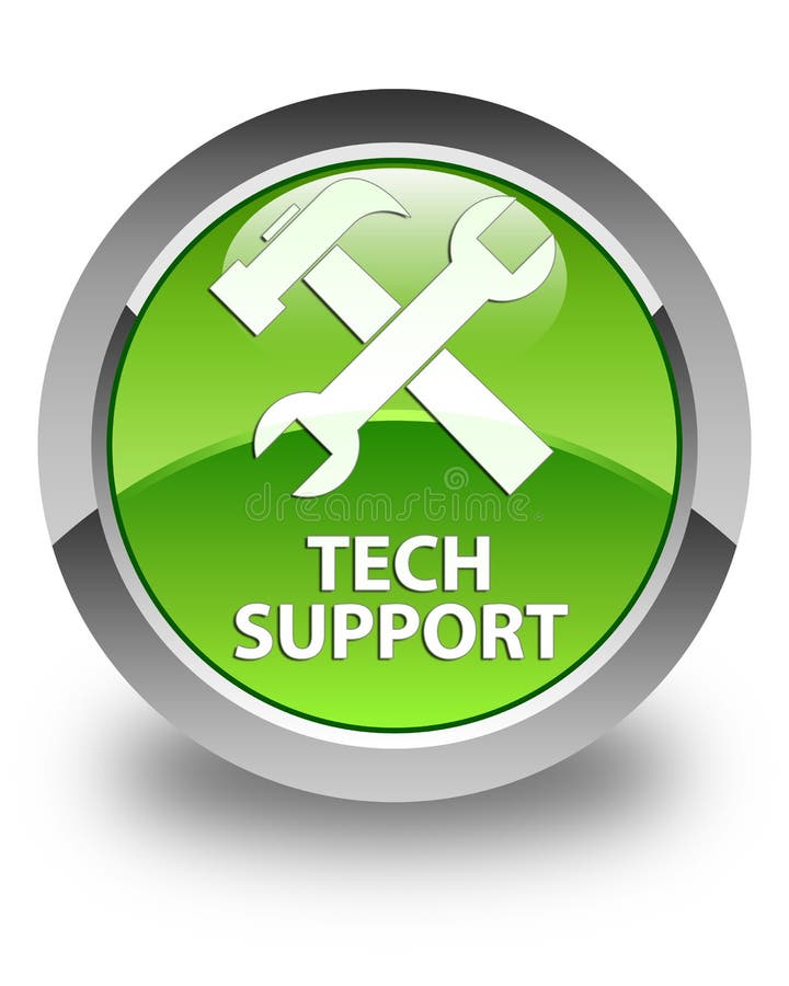 Tech Support (tools Icon) Glossy Green Round Button Stock Illustration ...