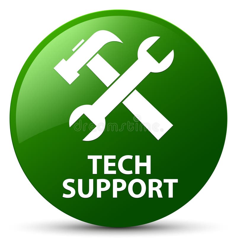 Tech Support (tools Icon) Green Round Button Stock Illustration ...