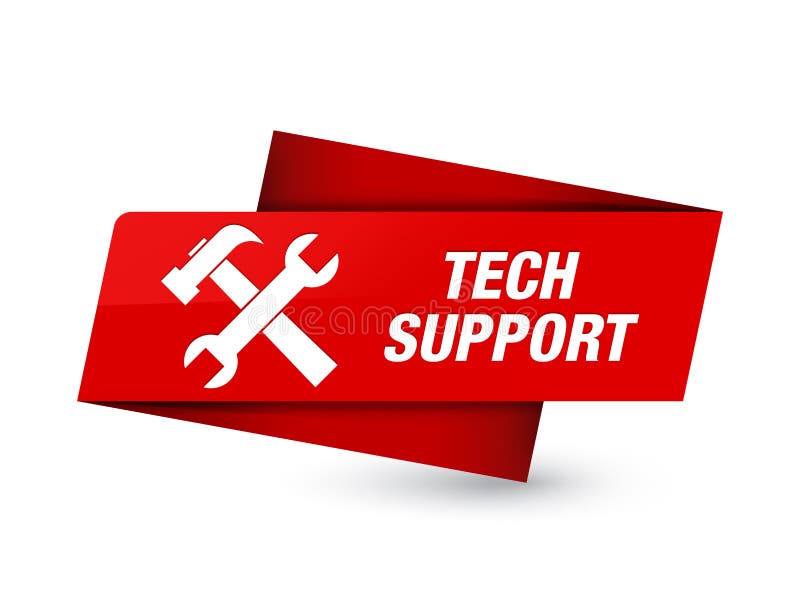 Tech Support (tools Icon) Premium Red Tag Sign Stock Illustration ...