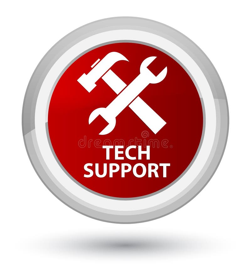 Tech Support (tools Icon) Prime Red Round Button Stock Illustration ...
