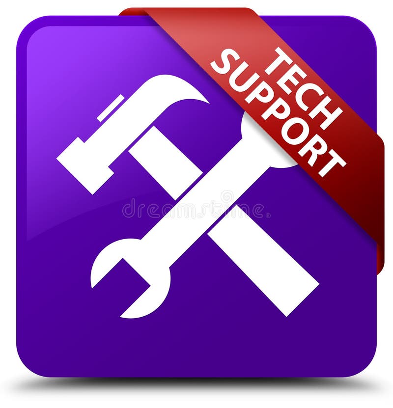 Tech Support (tools Icon) Purple Square Button Red Ribbon in Cor Stock ...