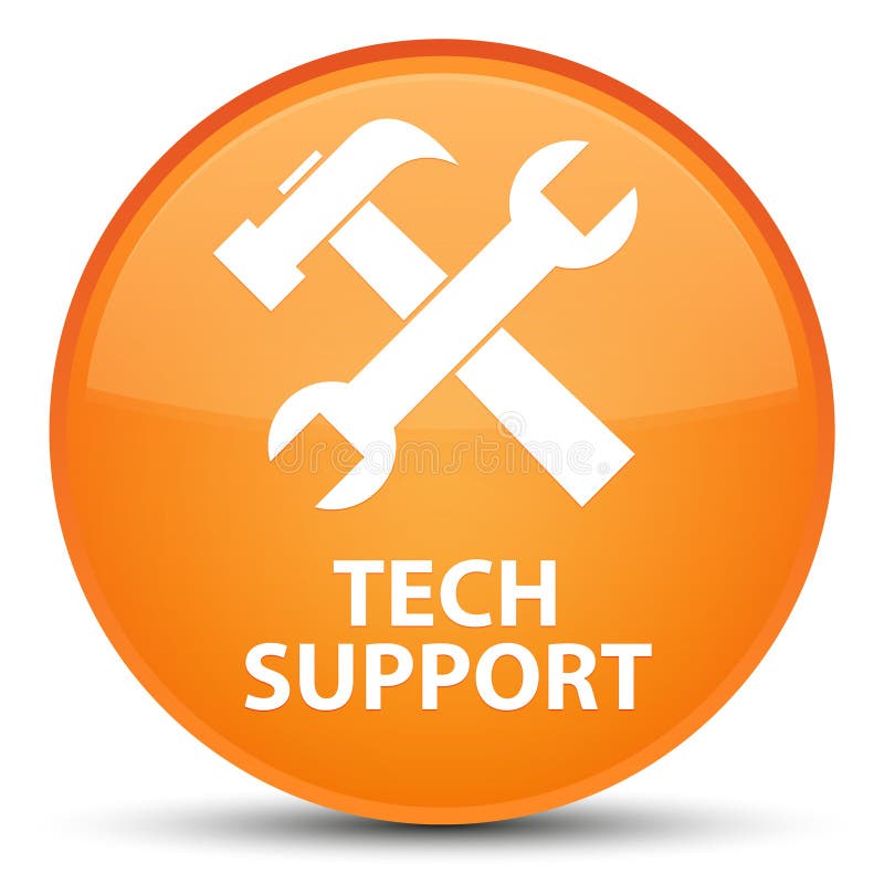 Tech Support (tools Icon) Special Orange Round Button Stock ...