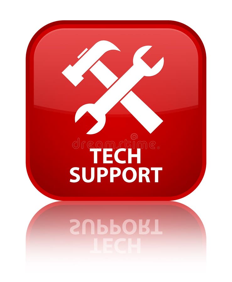 Tech Support (tools Icon) Special Red Square Button Stock Illustration ...
