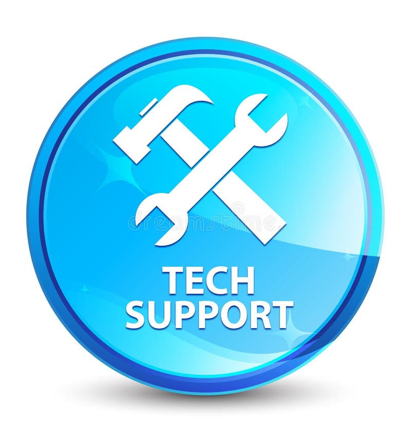 Tech Support (tools Icon) Splash Natural Blue Round Button Stock Vector ...