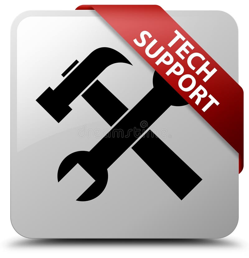 Tech Support (tools Icon) White Square Button Red Ribbon in Corn Stock ...