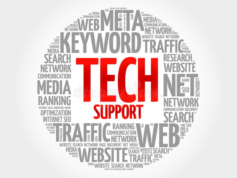 Tech Support Word Cloud Collage Stock Illustration - Illustration of ...