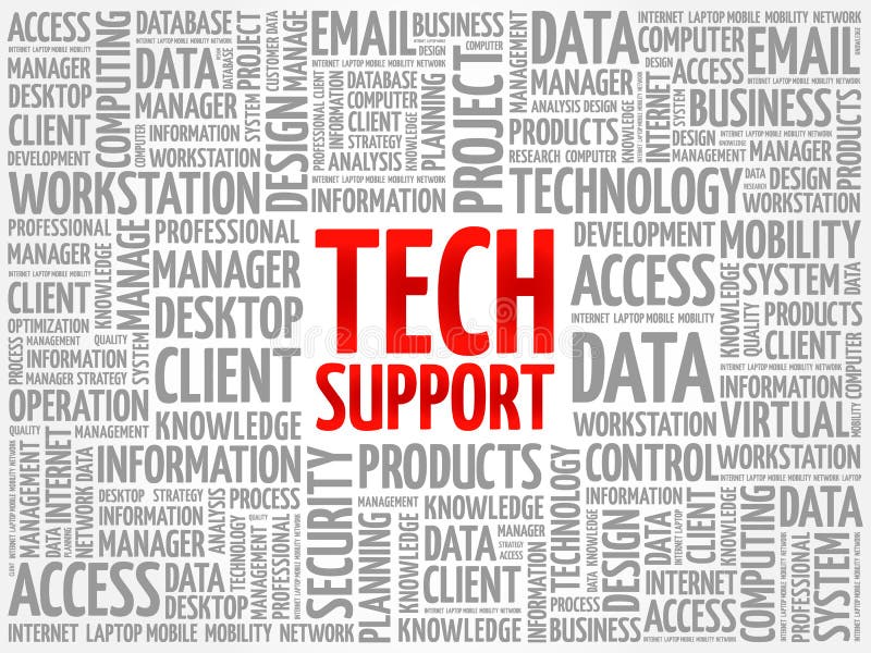 Tech support word cloud stock illustration. Illustration of global ...