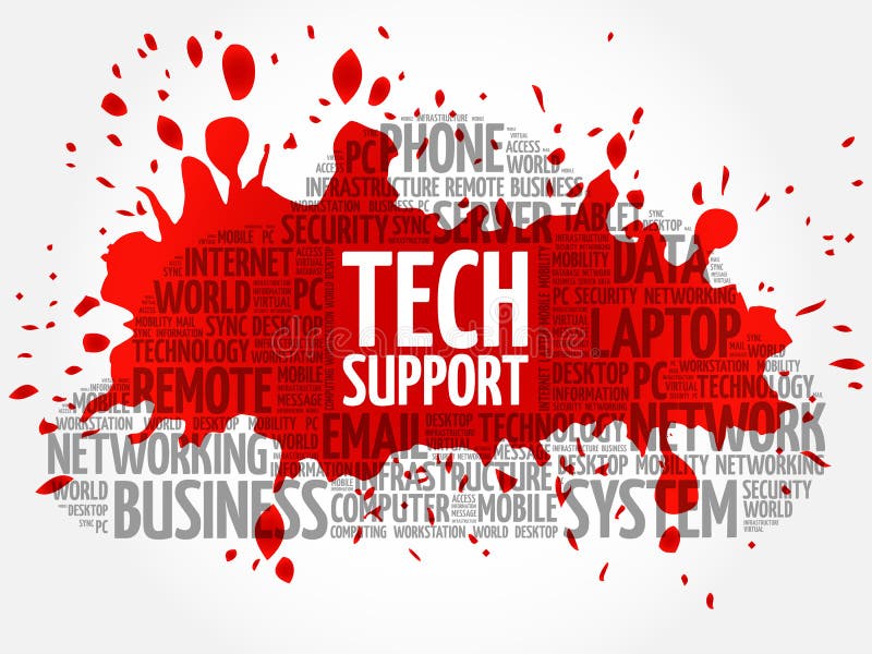 Tech support word cloud stock illustration. Illustration of data ...