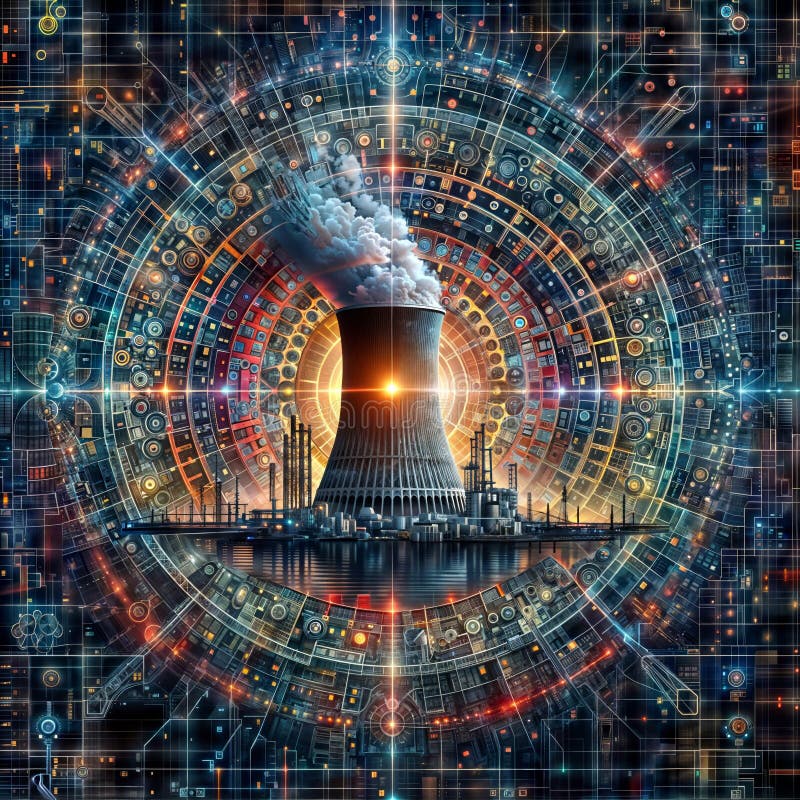 Tech Symbol: Power Plant Design, Generative Ai Stock Illustration ...