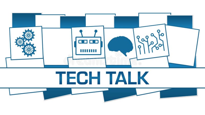 Tech Talk Technology Symbols Blue Squares Blinking Text Stock Footage ...
