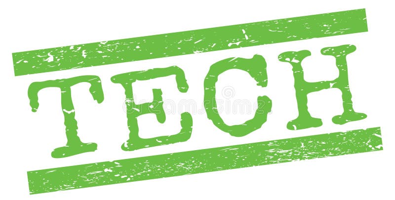TECH Text on Green Lines Stamp Sign Stock Illustration - Illustration ...