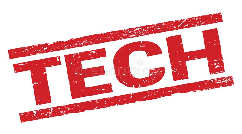 TECH Text on Red Rectangle Stamp Sign Stock Illustration - Illustration ...