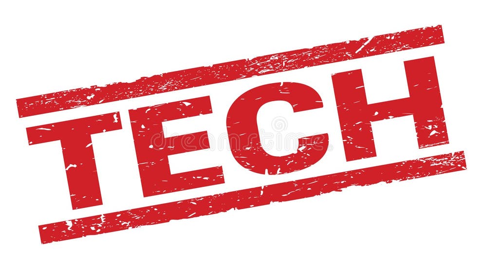 TECH Text on Red Rectangle Stamp Sign Stock Illustration - Illustration ...