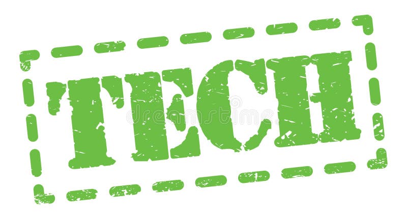 TECH Text Written on Green Stamp Sign Stock Illustration - Illustration ...