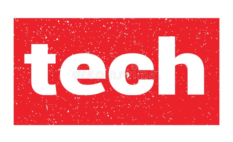 Tech Text Written on Red Stamp Sign Stock Illustration - Illustration ...