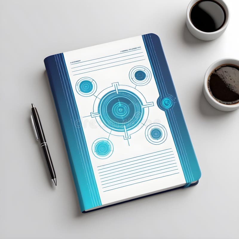 Tech Theme Journal Design stock illustration. Illustration of code ...