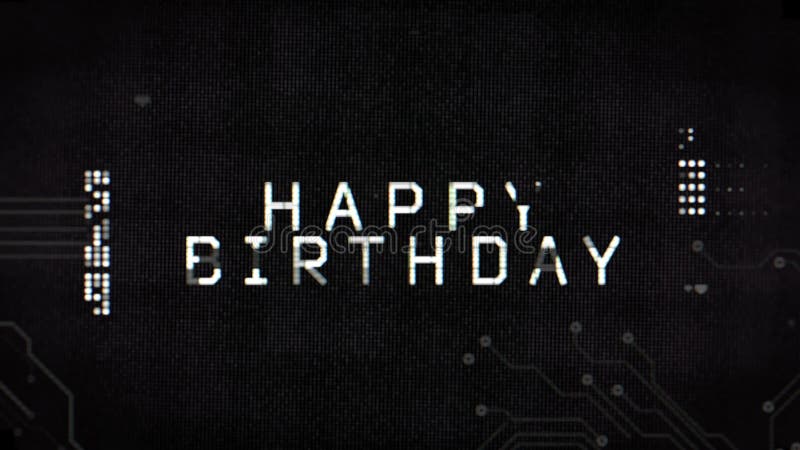 Modern Circuit Board Design Birthday Greeting with Happy Birthday in ...