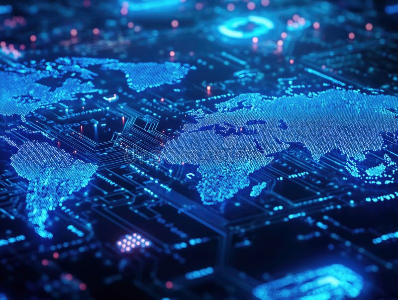 Tech-Themed Illustration of Global Data Protection for NATO 2025 Stock ...