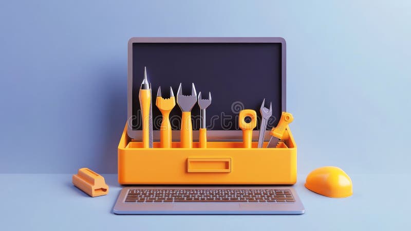 Tech Toolkit: Digital Repair and Maintenance Concept Stock Illustration ...