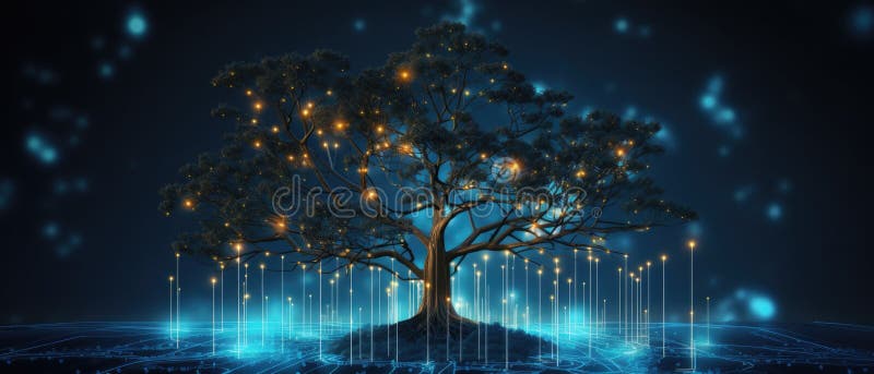 Tech Tree, Abstract Data Technology Illustration Illustration of an ...