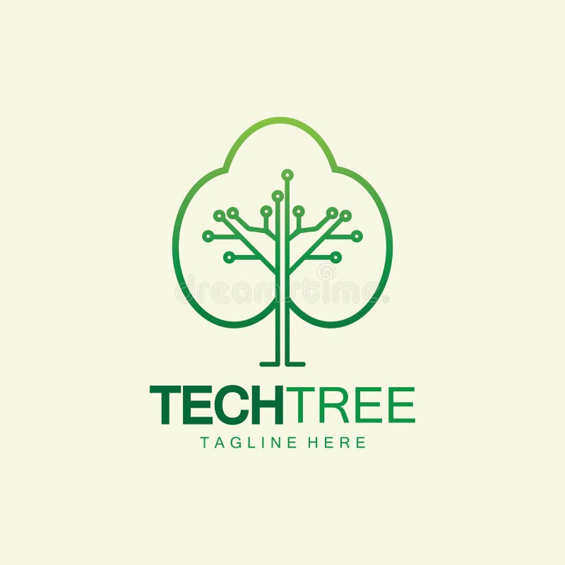 Tech Tree Logo Concept,green Network Technology Logo Vector.tech Tree ...