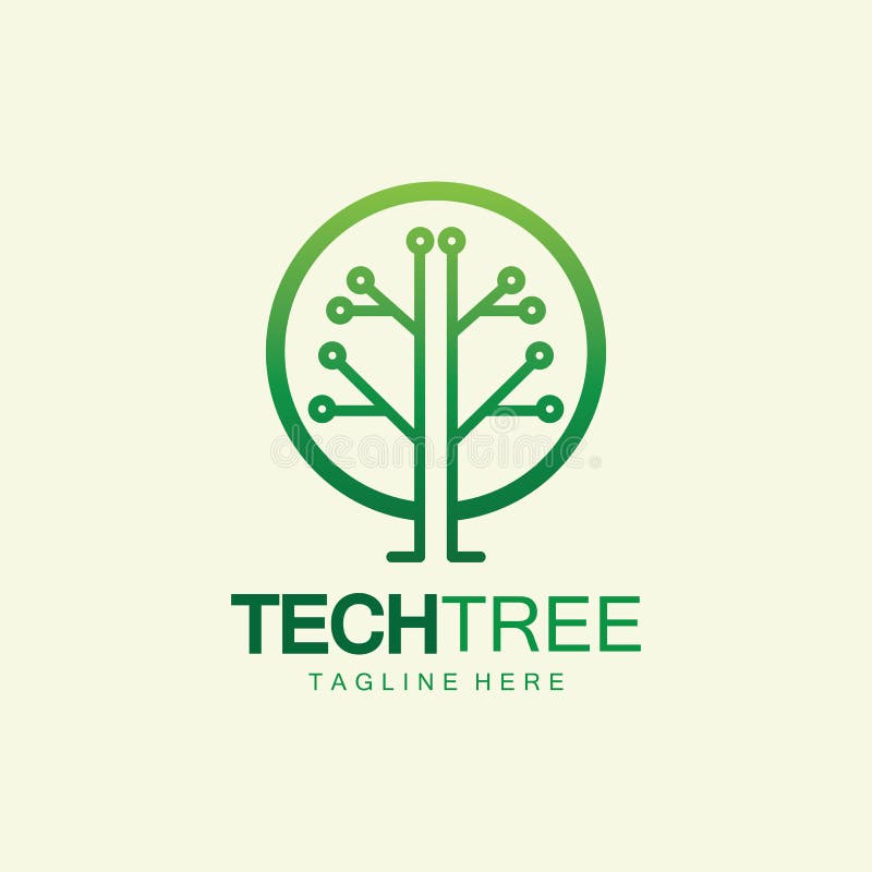 Tech Tree Logo Concept,green Network Technology Logo Vector.tech Tree ...