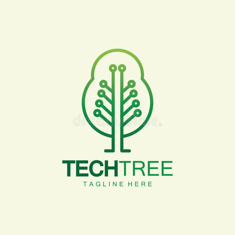 Tech Tree Logo Concept,green Network Technology Logo Vector.tech Tree ...