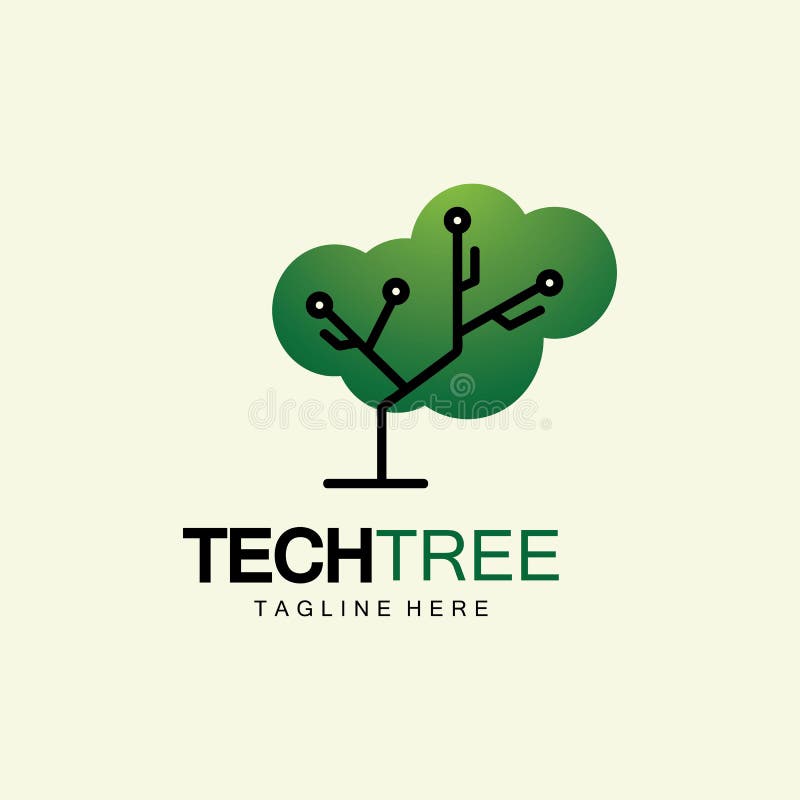 Tech Tree Logo Concept,green Network Technology Logo Vector.tech Tree ...