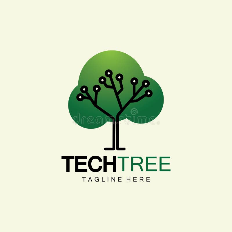 Tech Tree Logo Concept,green Network Technology Logo Vector.tech Tree ...