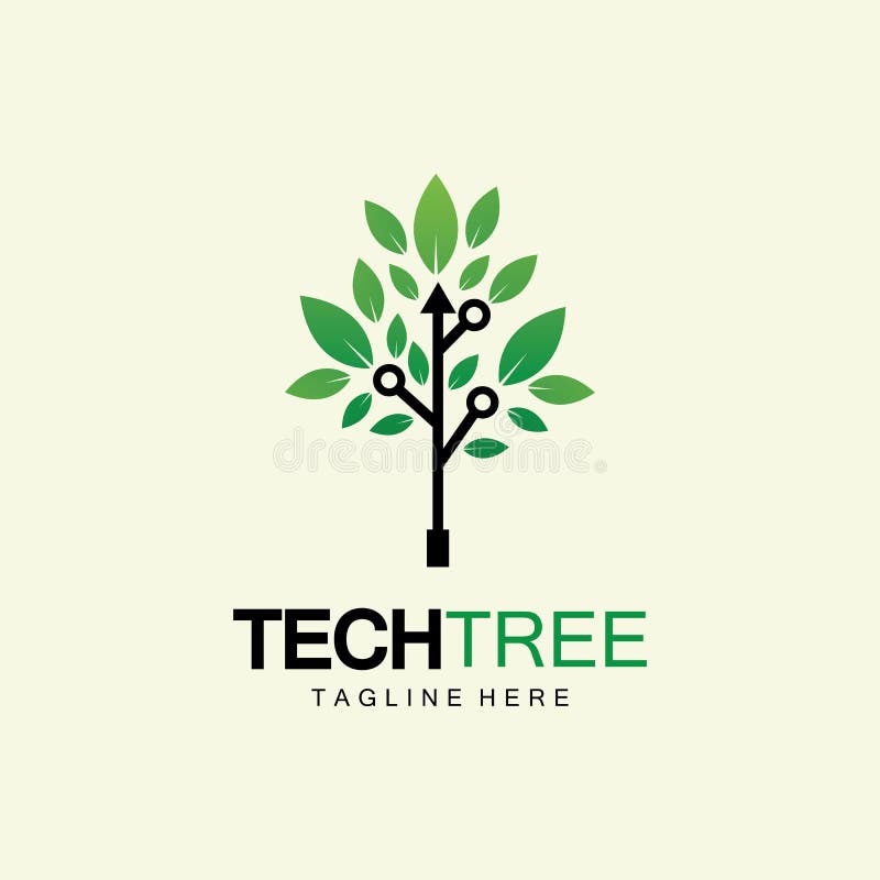 Tech Tree Logo Concept,green Network Technology Logo Vector.tech Tree ...