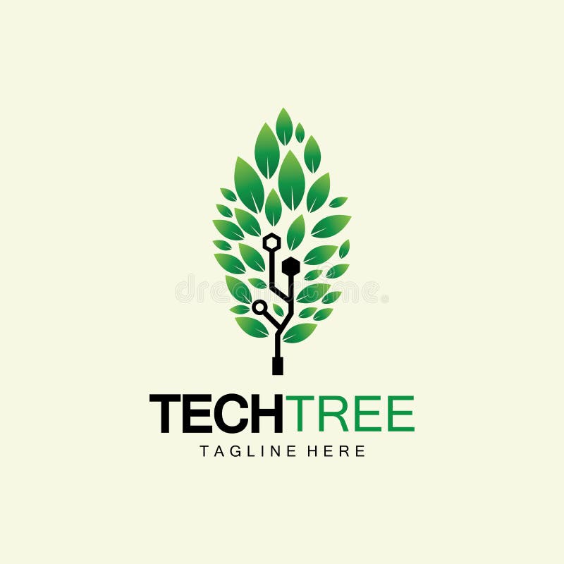 Tech Tree Logo Concept,green Network Technology Logo Vector.tech Tree ...