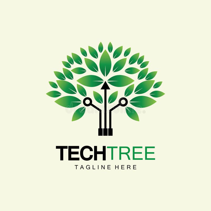Tech Tree Logo Concept,green Network Technology Logo Vector.tech Tree ...