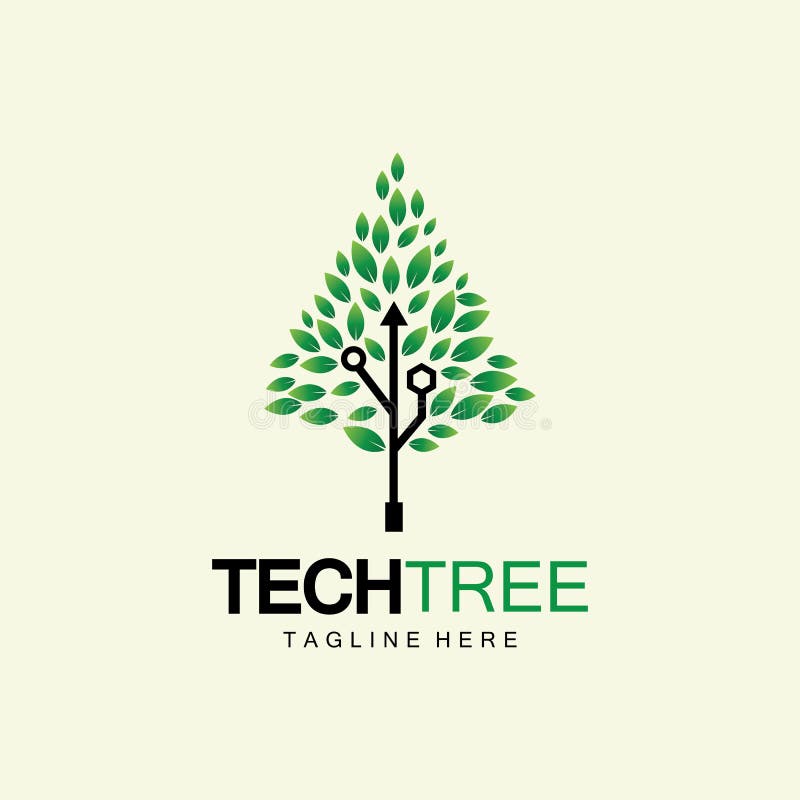 Tech Tree Logo Concept,green Network Technology Logo Vector.tech Tree ...