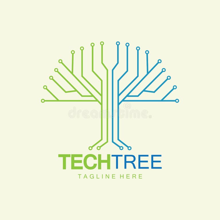 Tech Tree Logo Concept,green Network Technology Logo Vector.tech Tree ...