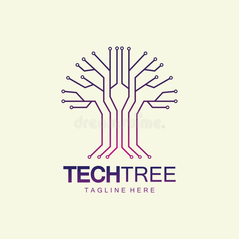 Tech Tree Logo Concept,green Network Technology Logo Vector.tech Tree ...