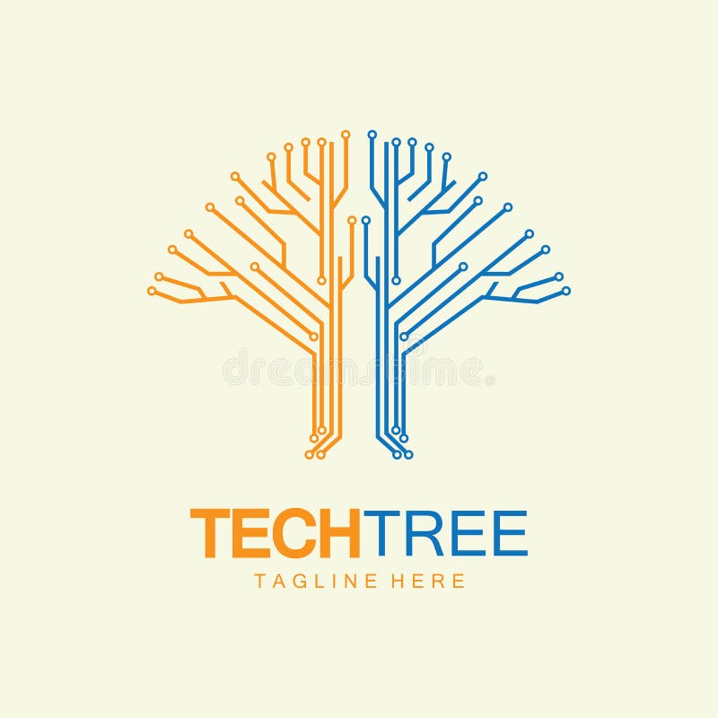 Tech Tree Logo Concept,green Network Technology Logo Vector.tech Tree ...