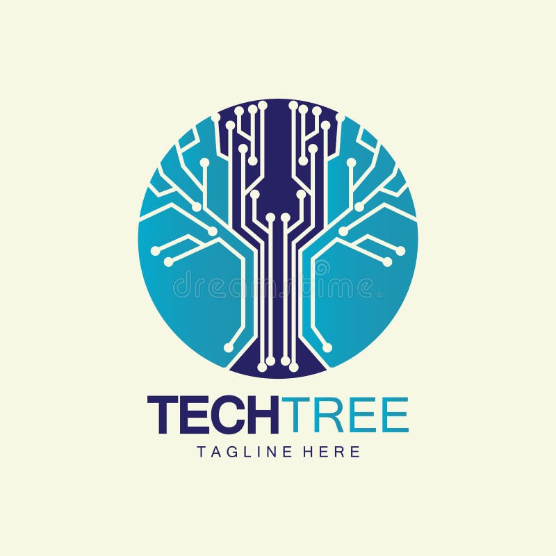 Tech Tree Logo Concept,green Network Technology Logo Vector.tech Tree ...