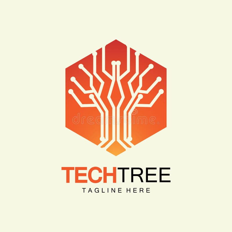 Tech Tree Logo Concept,green Network Technology Logo Vector.tech Tree ...