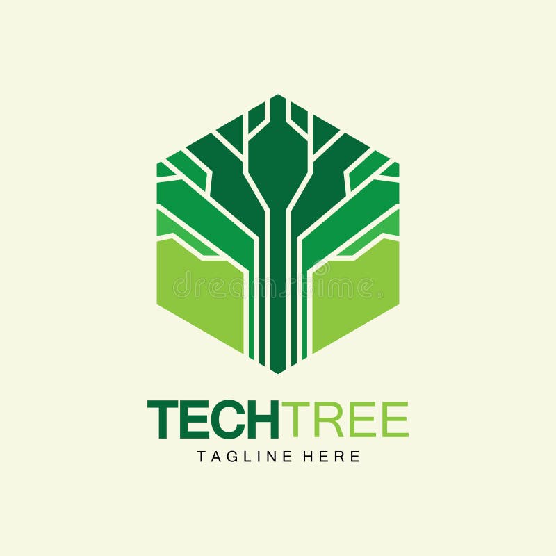 Tech Tree Logo Concept,green Network Technology Logo Vector.tech Tree ...