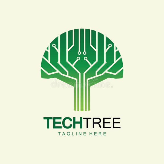 Tech Tree Logo Concept,green Network Technology Logo Vector.tech Tree ...