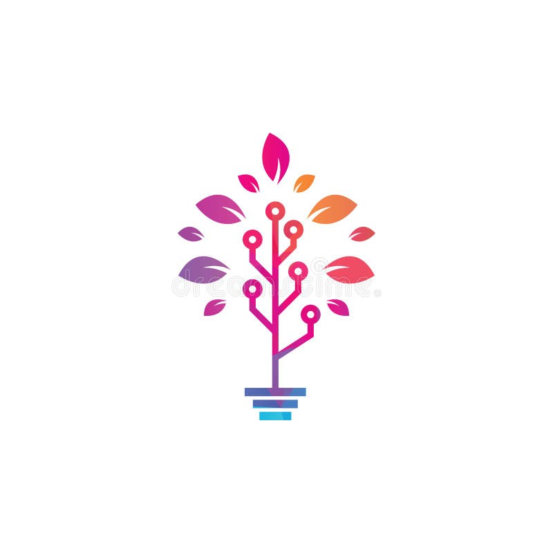 Tech Tree Logo Template Design. Stock Vector - Illustration of graphic ...
